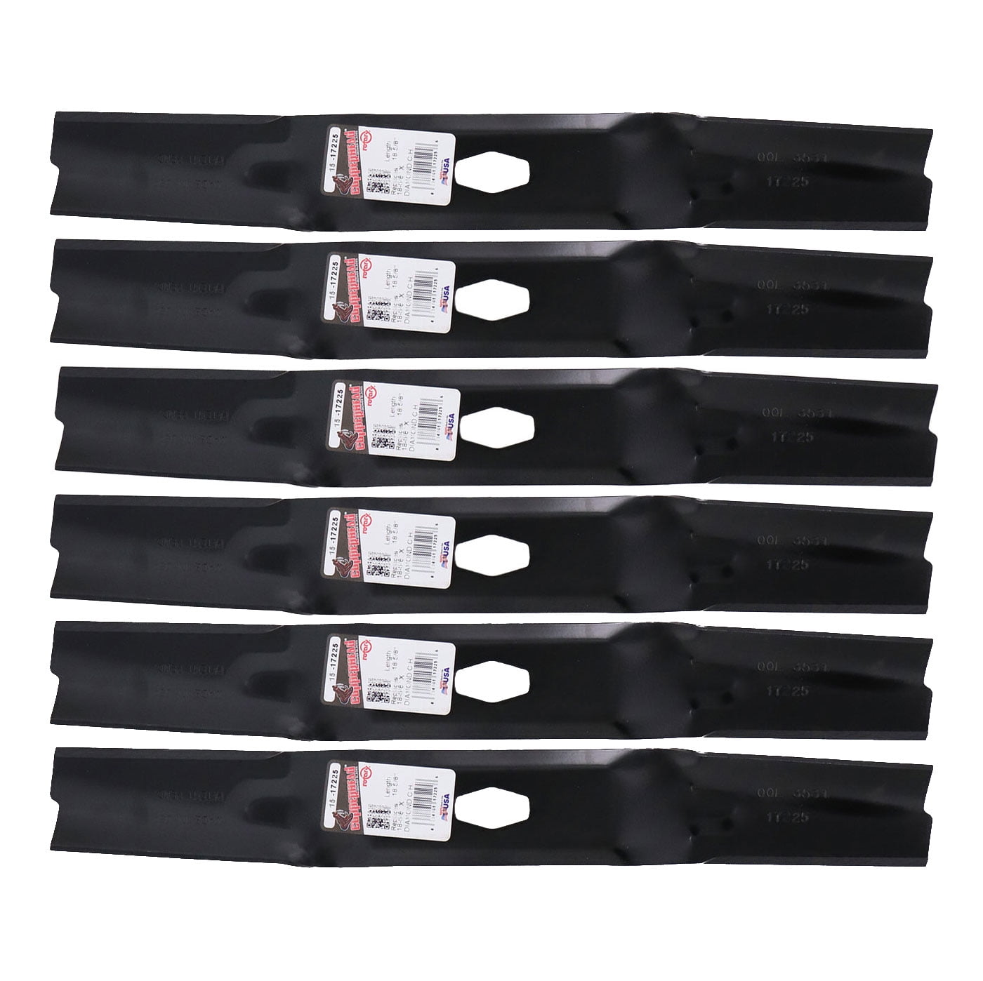 6 Rotary® 17225 Hi Lift Mower Blades for MTD® 742P05086 74205086 54in ...