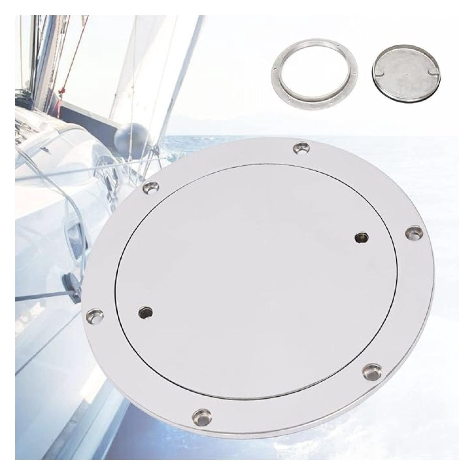 6'' Round Boat Deck Plate, 316 Stainless Steel Inspection , Boat Access ...