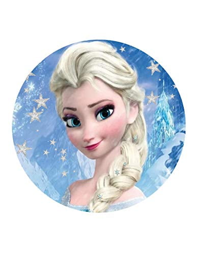 6" Round Elsa Edible Image Cake Topper By TNCT - Walmart.com