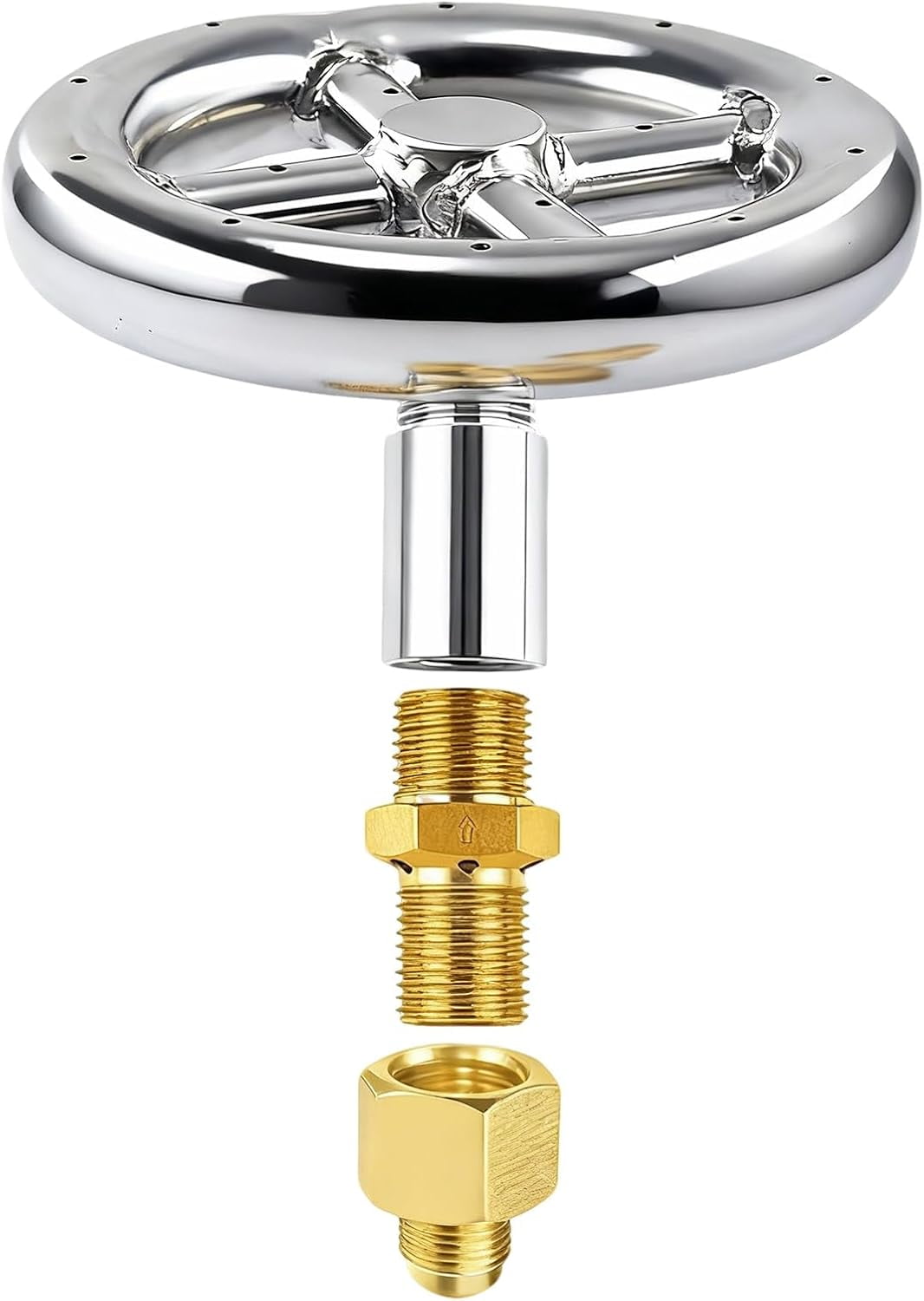 6" Round Fire Pit Burner Ring - 1/2" Air Mixer Valve, 88,000 BTU ...