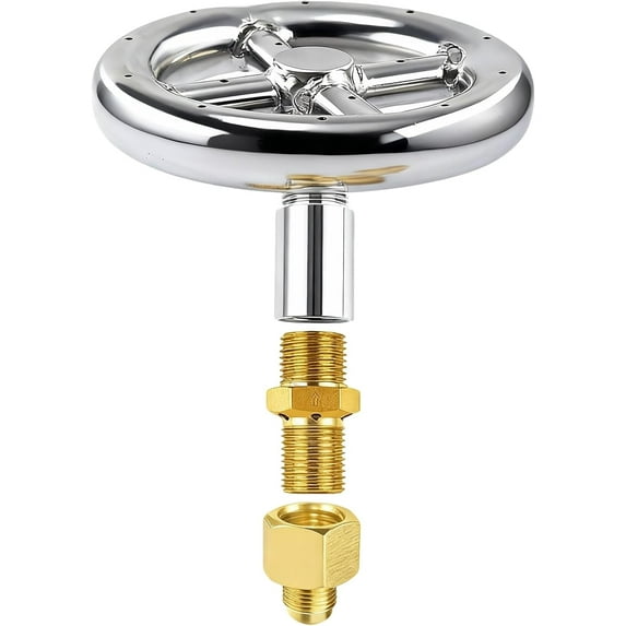 6" Round Fire Pit Burner Ring - 1/2" Air Mixer Valve, 88,000 BTU ...
