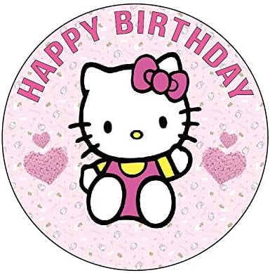 6" Round Hello Kitty Pink Themed Birthday Party Edible Image Cake ...