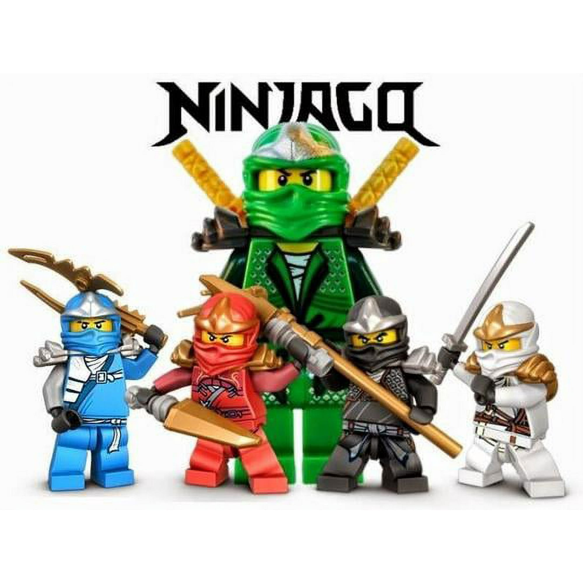 6" Round Ninjago Logo Kai Zane Cole Jay Lloyd Edible Image Cake Topper ...