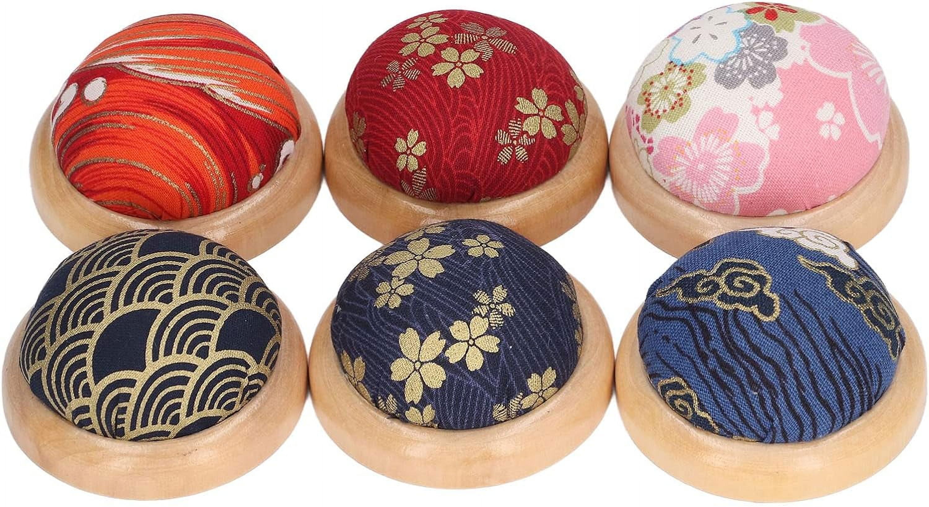 6 Round Pin Cushions,Sewing Fabric Handmade DIY Organizer Pin Tool,Home ...