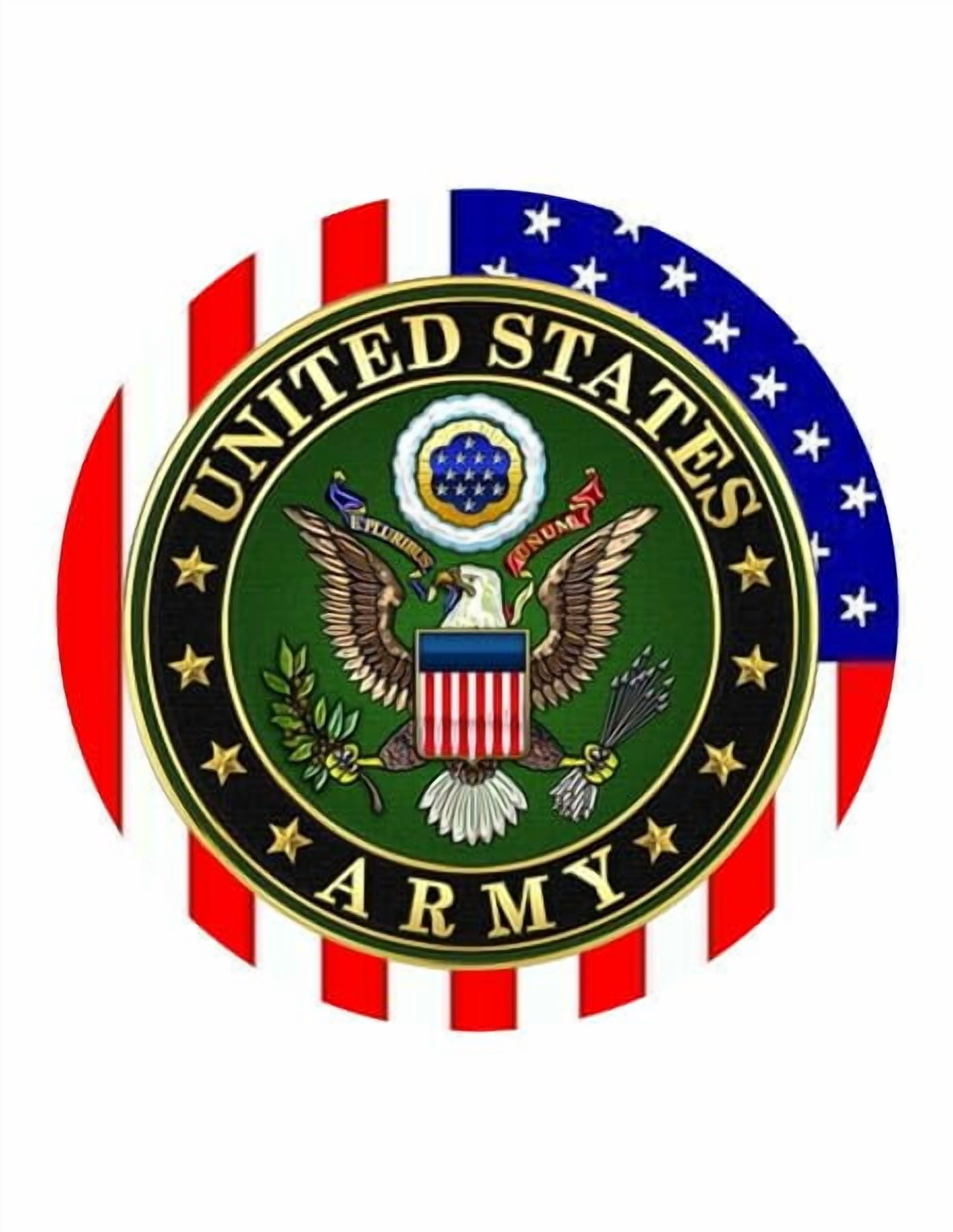 6" Round Pre-Cut Army Logo With US Flag Edible Image Cake Topper By ...