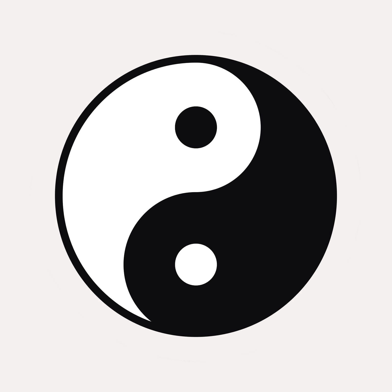 Black & White Yin Yang Peace Birthday Edible Icing Image Cake topper ...