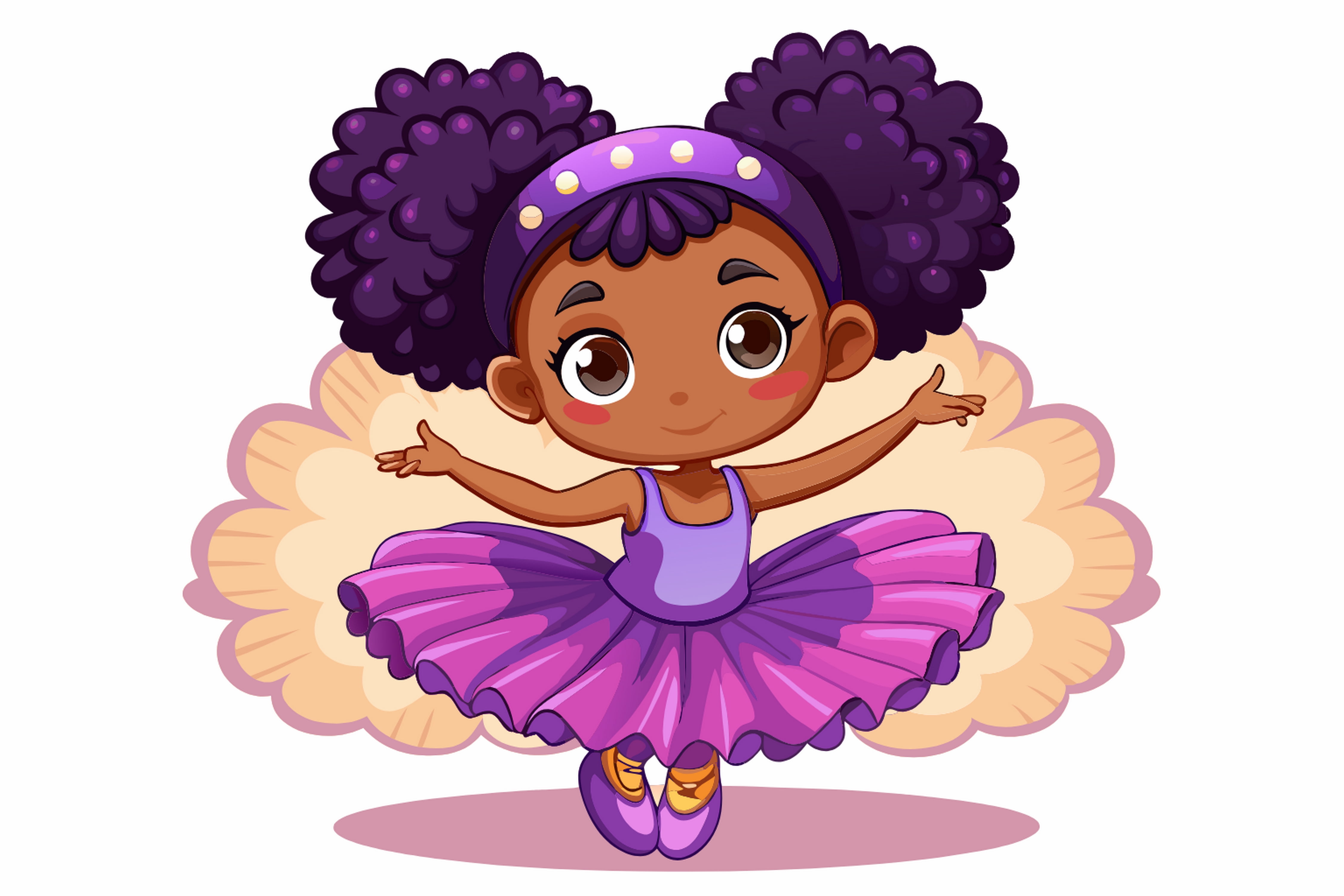 6" Round Pre-Cut Cartoon Fairy Ballerina With Pink & Purple Tutu Photo ...