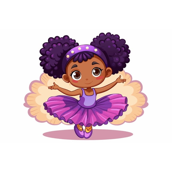 6" Round Pre-Cut Cartoon Fairy Ballerina With Pink & Purple Tutu Photo ...