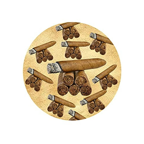 6" Round Pre-Cut Cigar Themed Birthday Edible Image Cake Topper By TNCT ...