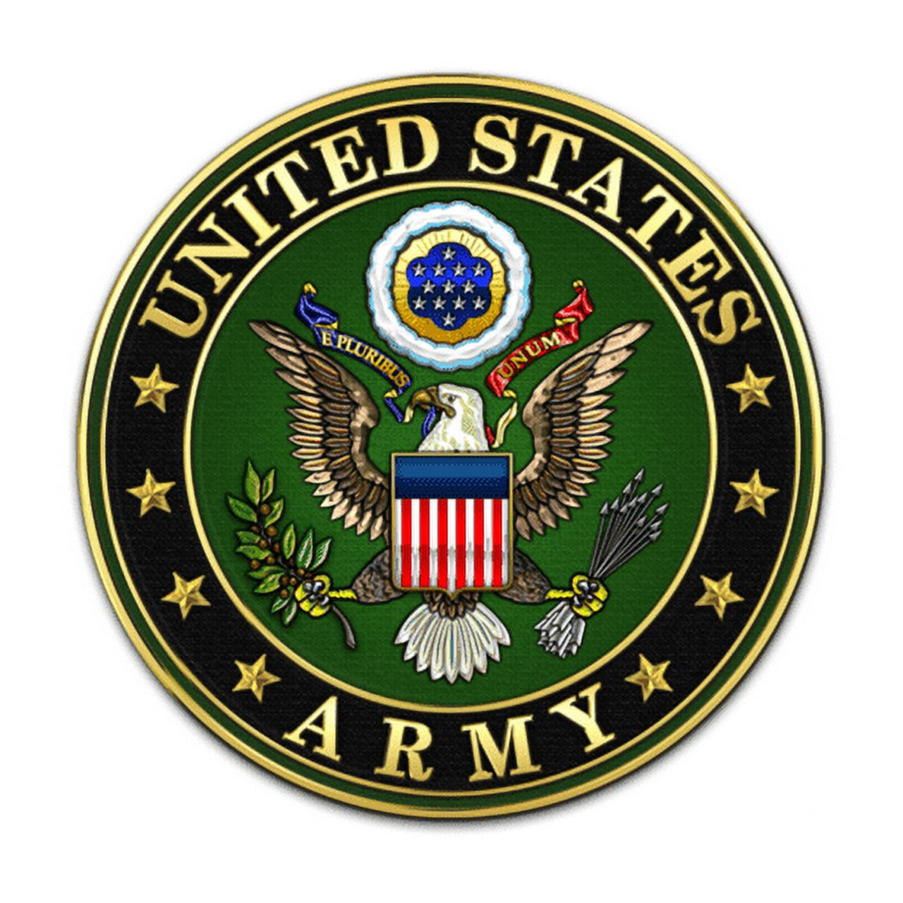 6" Round Pre-Cut Colorful United States Army Logo Birthday Edible Image ...