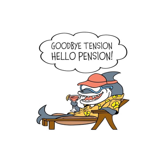 6" Round Pre-Cut Goodbye Tension Hello Pension Retirement Edible Image ...