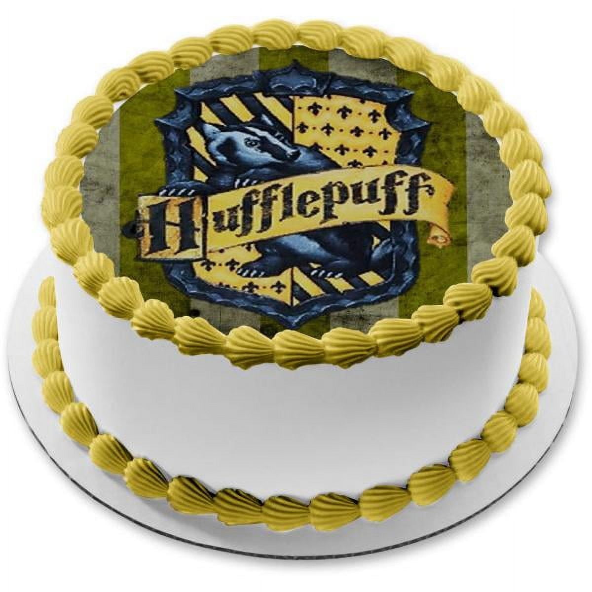 6" Round Pre-Cut Harry Potter Hufflepuff Crest Birthday Edible Image ...