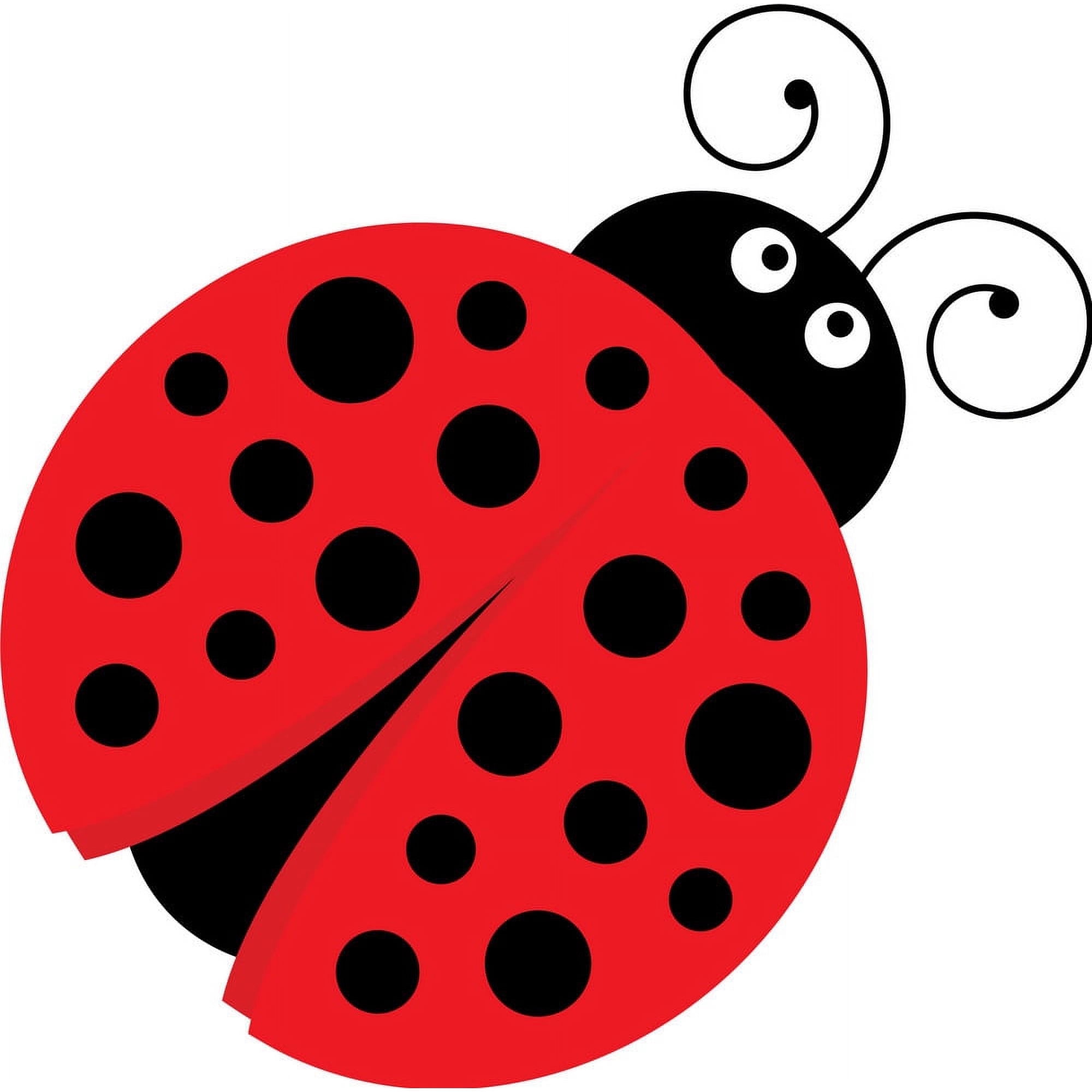 6" Round Pre-Cut Ladybug Red Black Polka Dots Birthday Edible Image ...