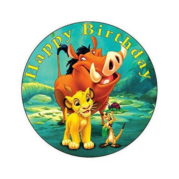 6" Round Pre-Cut Lion King Simba, Timon and Pumbaa Edible Image Cake ...