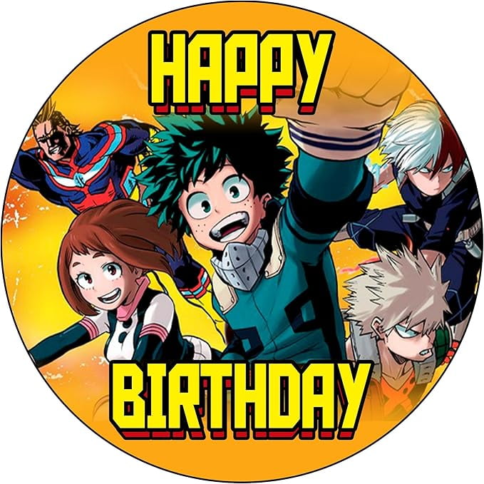 6" Round Pre-Cut My Hero Academia Izuku Midoriya Deku Edible Image Cake ...