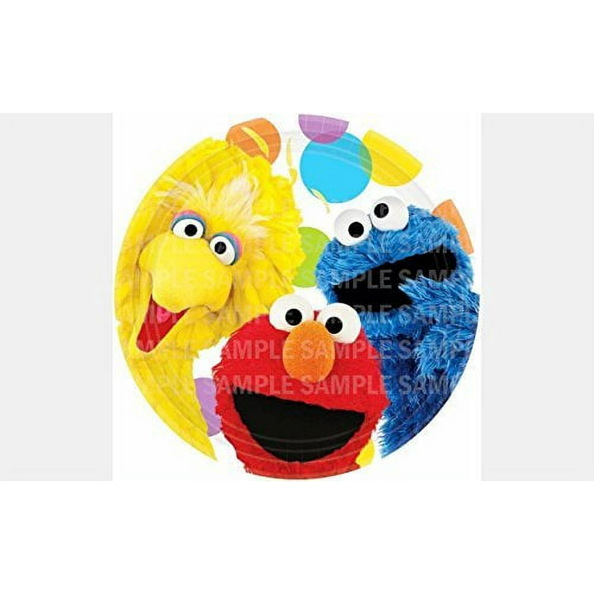 6" Round Pre-Cut Sesame Street Elmo, Big Bird, and Cookie Monster ...
