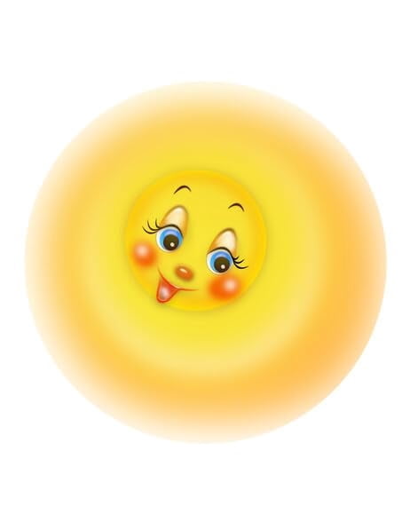 6" Round Pre-Cut Smiling Sun Emoji Birthday Edible Image Cake Topper By ...