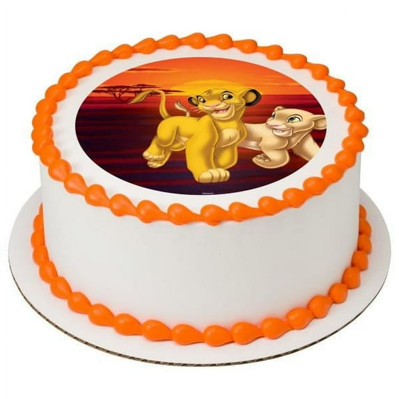 6" Round Pre-Cut The Lion King Simba and Nala Birthday Edible Image ...