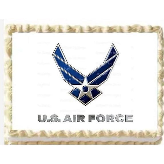 U.S. Air force Logo Birthday Edible Icing Image Cake topper, by Tnct ...