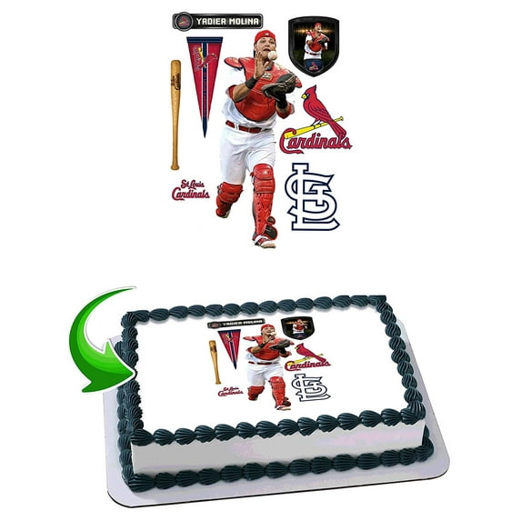 6" Round Pre-Cut Yadier Molina Cardinals Birthday Edible Image Cake ...