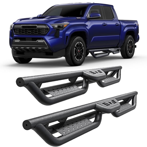 AutoBull, Running Boards, 6", Drop Step Nerf Bar, Black - Walmart.com
