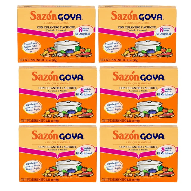 (6) Sazon Goya Unique Seasoning with Coriander & Annatto 1.41oz(8 ...
