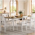 6-Seater Dining Set with Extendable Table, Upholstered Side Chairs ...