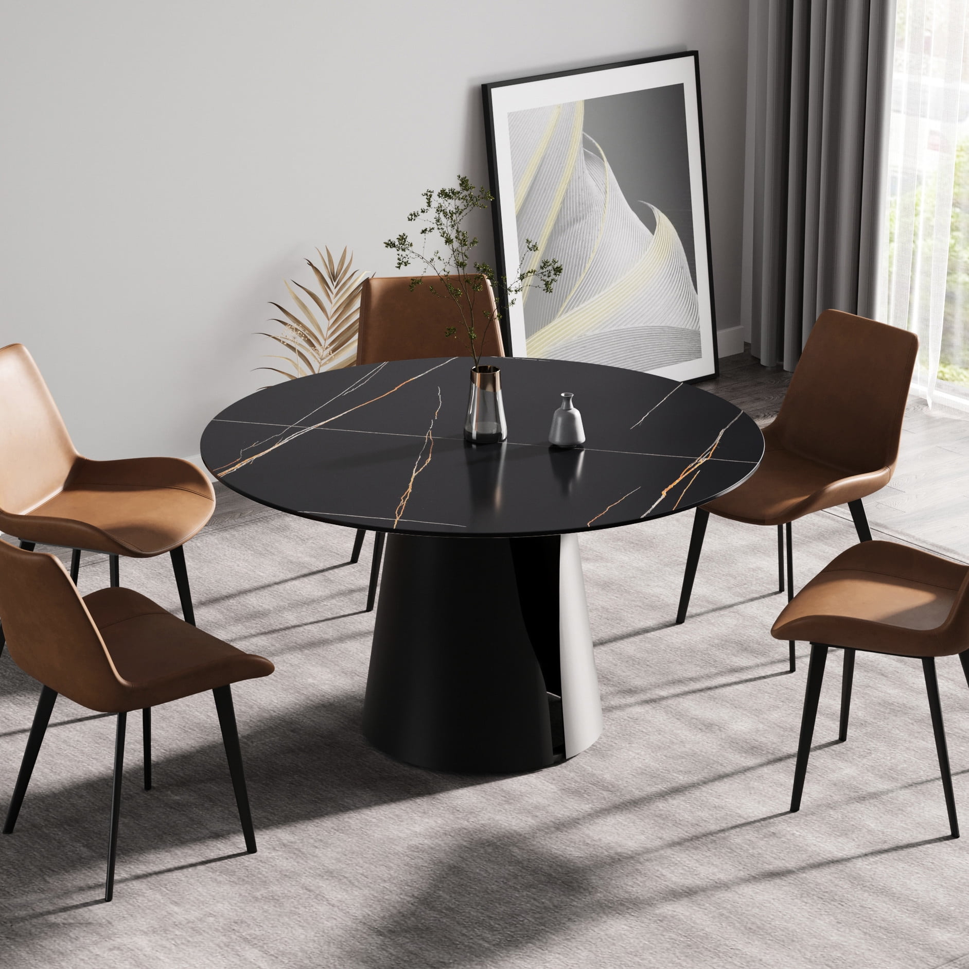 6 - Seater Round Table | Used for Family Dinners | Exquisite Sintered ...