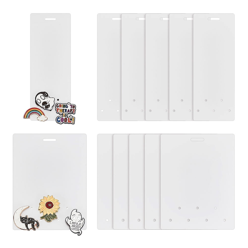 6 Set 2Pcs 2 Styles Acrylic Badge Display Board Rectangle White 11.1~14 ...