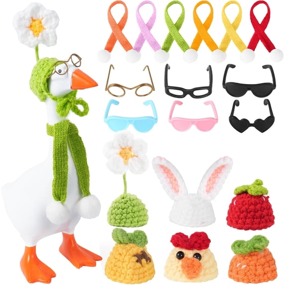 6 Set 7inch Desk Goose Outfits, Colorful Mini Desktop Clothes with Hats ...