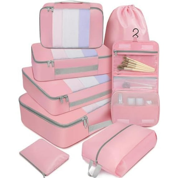 6 Set/8 Set/10 Set Packing Cubes Various Sizes Packing Organizer for ...