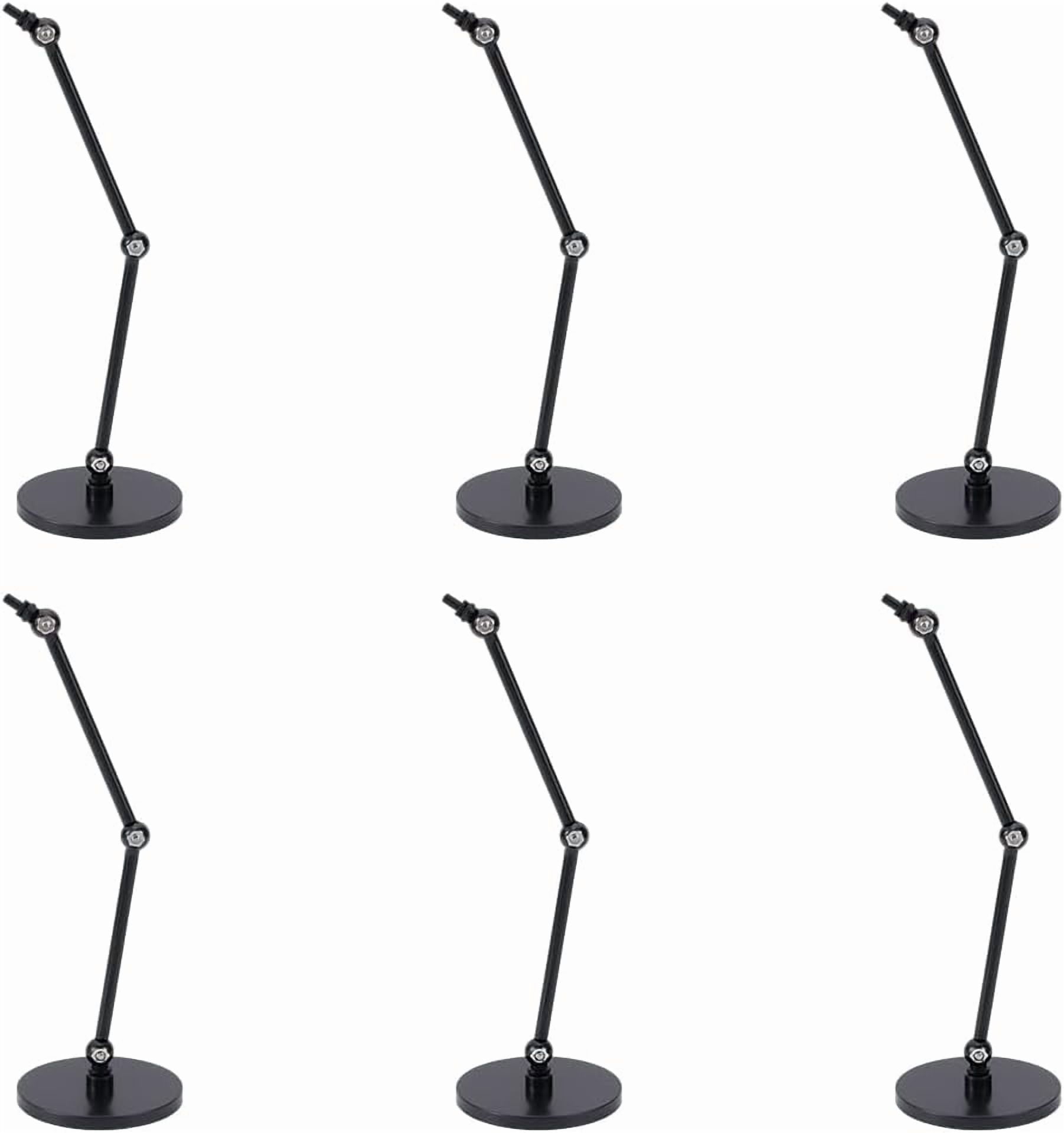 6 Set Action Figure Stand Black Model Support Stand with Round Base 1 ...