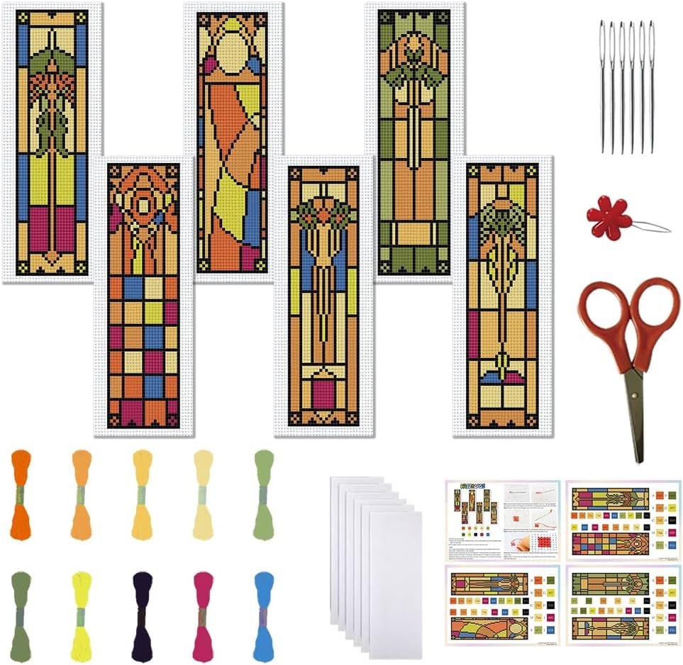 6 Set Bookmark Cross Stitch Kits Stitch Bookmark Cross Stitch Kits with ...