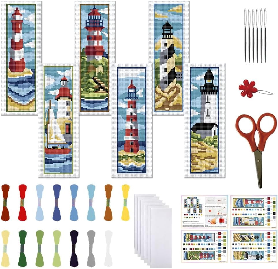 6 Set Bookmark Cross Stitch Kits Stitch Bookmark Cross Stitch Kits with ...