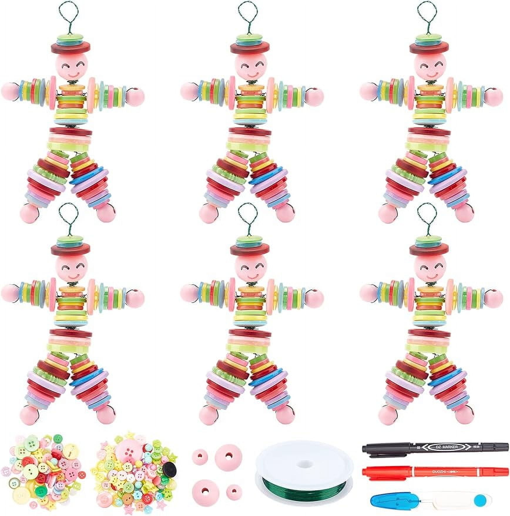 6 Set Button Doll Ornament Make Your Own Doll Craft Kit Hand Made Dolls ...