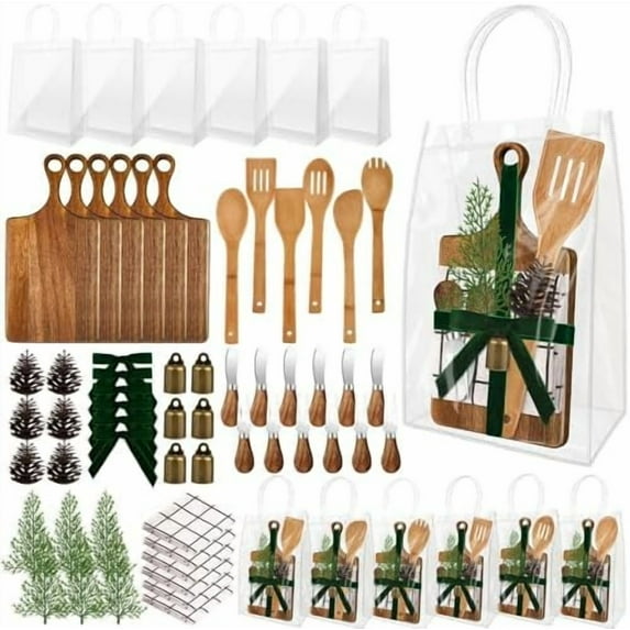 Mini Cheese Board Set Christmas Kitchen Utensils Acacia Spatula 6-Piece ...