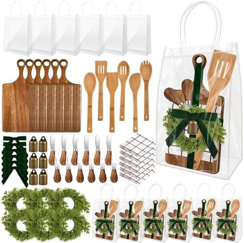 6 Set Christmas Kitchen Utensils Gift Bulk Cheese Charcuterie Board Kit ...