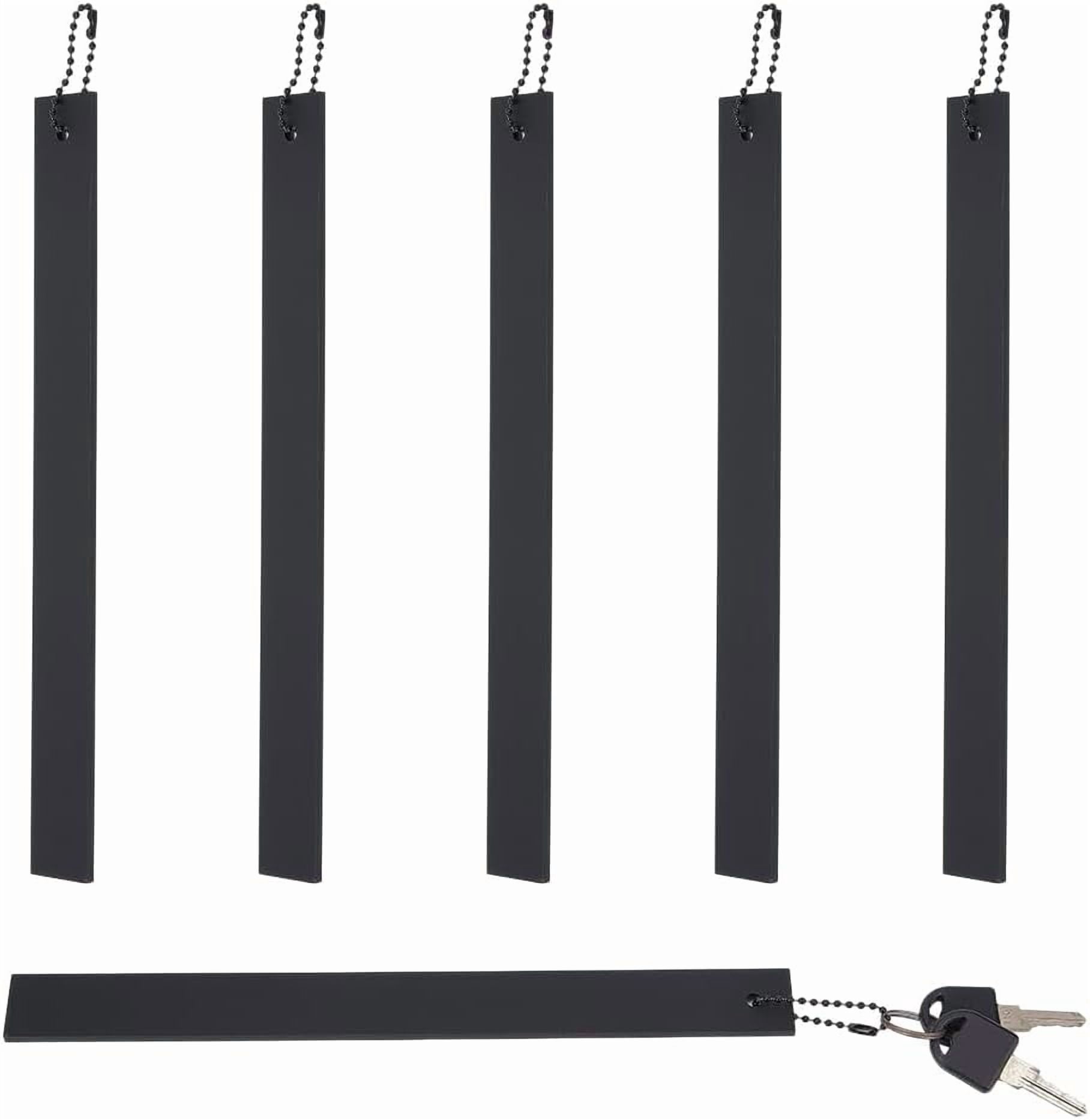 6 Set Commercial Grade Large Keychain Slim Long Keychain Black Heavy ...