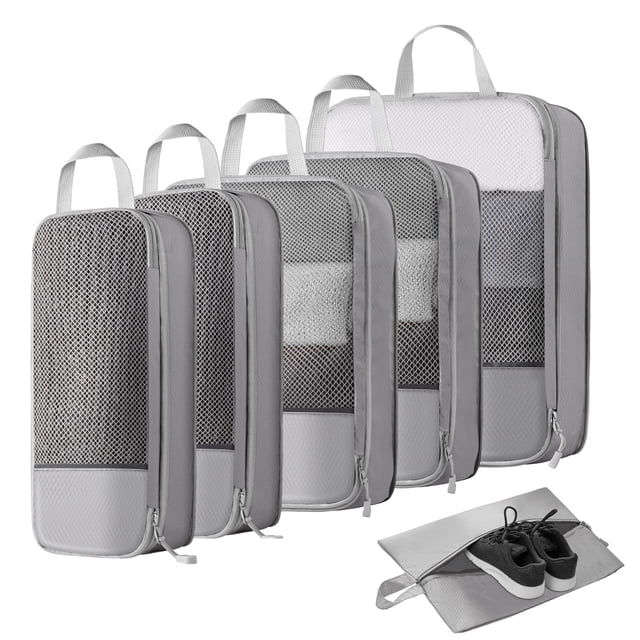 6 Set Compression Packing Cubes for Suitcases, Extensible Travel ...