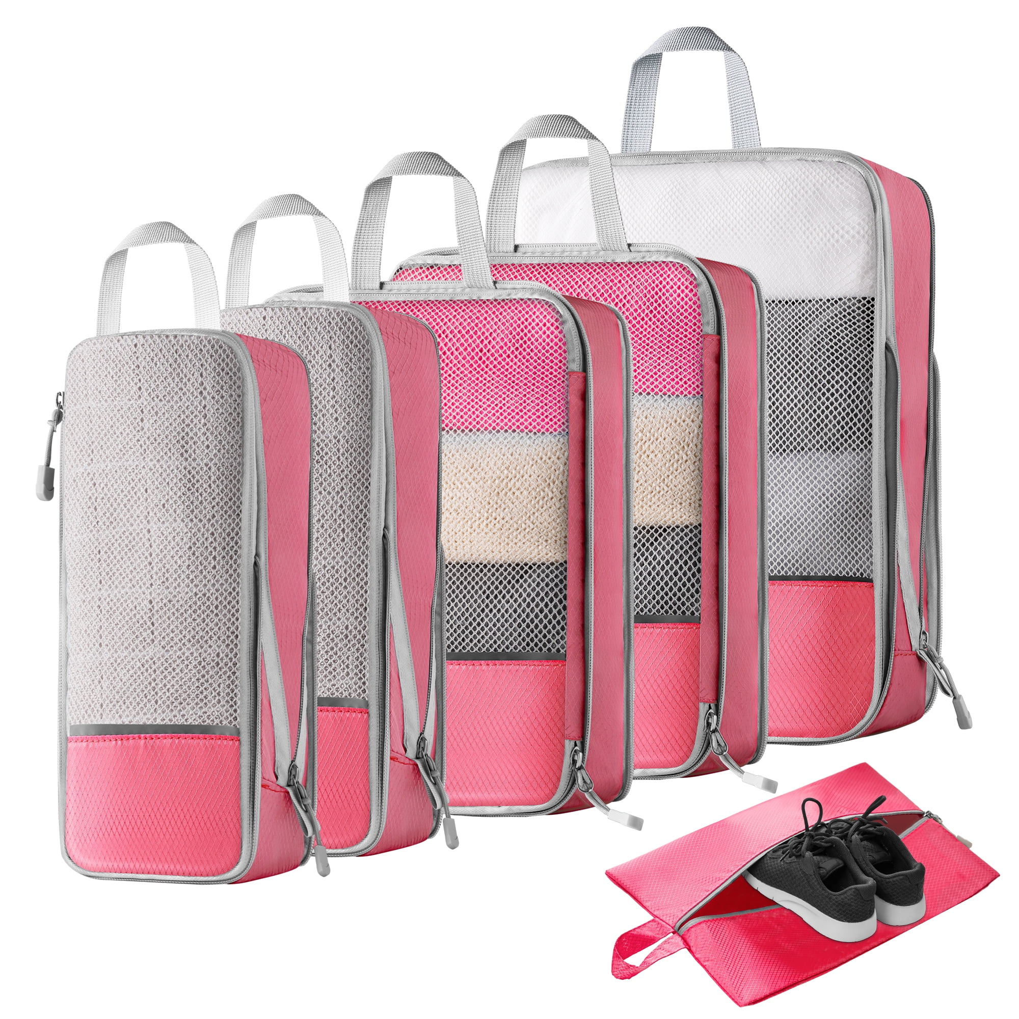 6 Set Compression Packing Cubes for Suitcases, Extensible Travel ...