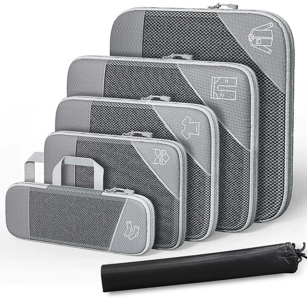 6 Set Compression Packing Cubes for Travel, Compressible Expandable ...