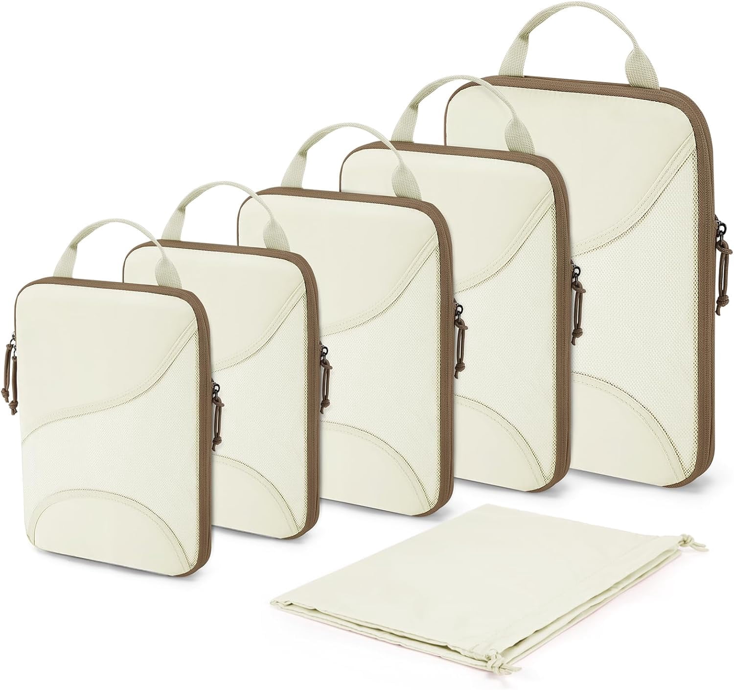 6-Set Compression Packing Cubes – Travel Suitcase Organizers with Shoe ...