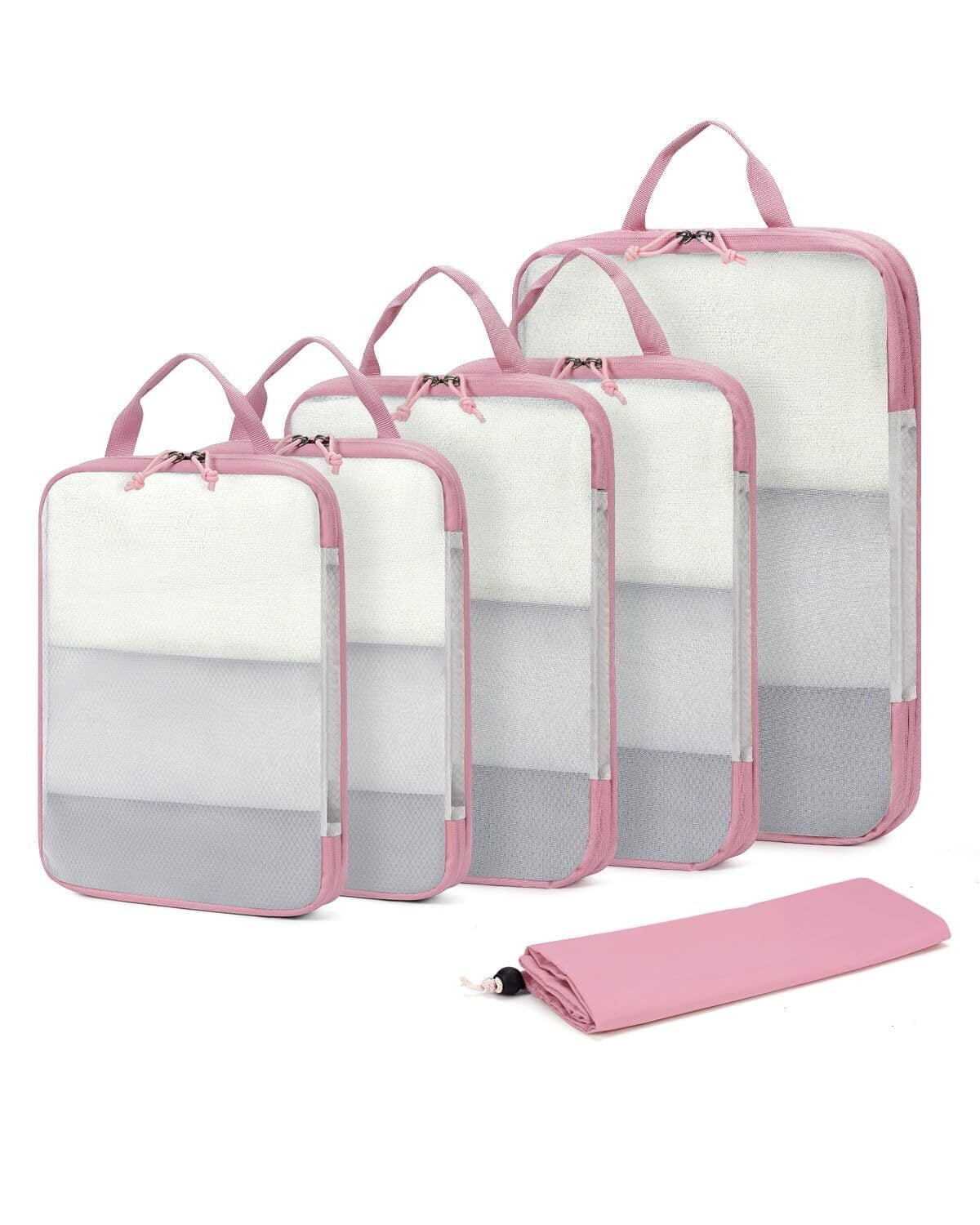 6 Set Compression Packing Cubes for Travel, Suitcases Organizer Bags ...