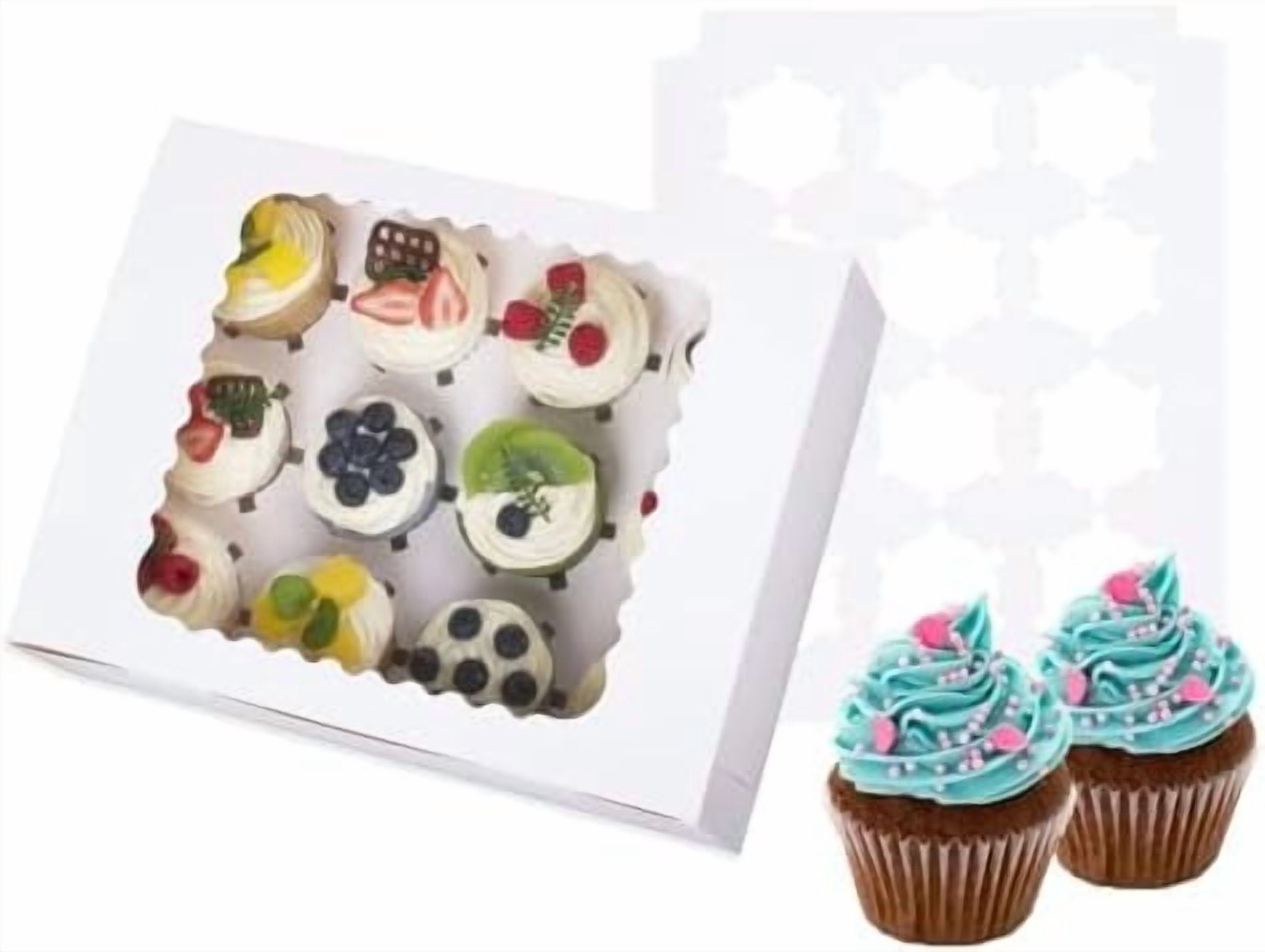 6-Set Cupcake Boxes Hold 12 Standard Cupcakes, Food Grade Cupcake ...