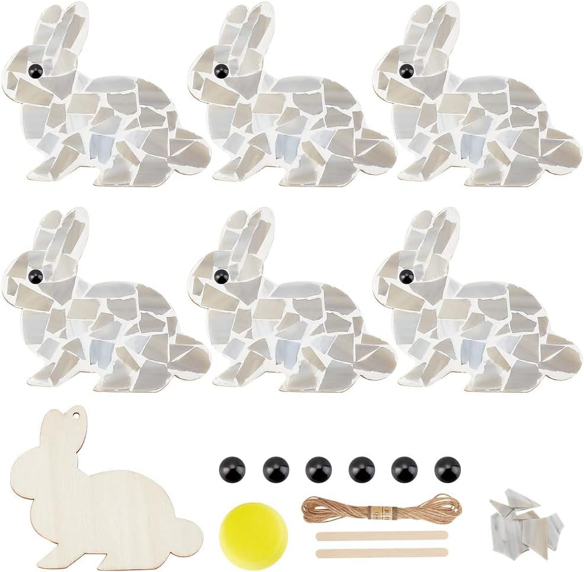 6 Set DIY Rabbit Mosaic Kit Decorate Your Own Rabbit Mosaic DIY Mosaic ...