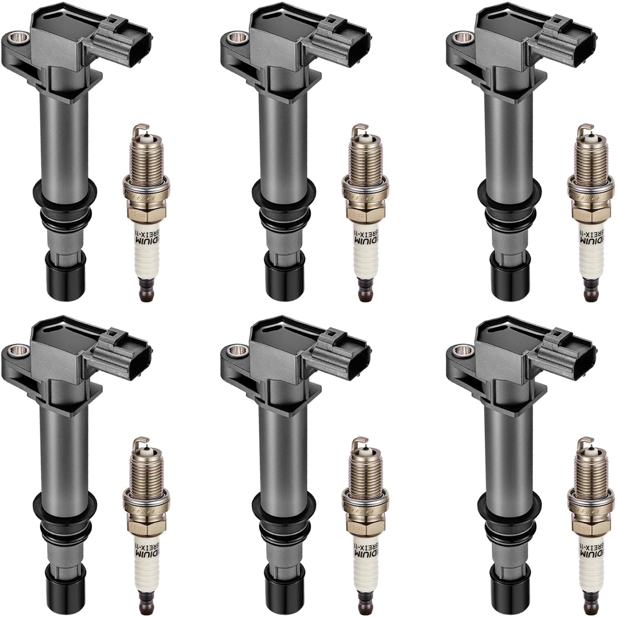 SPEEDWOW 6 Set of Ignition Coil Pack UF270 & Iridium Spark Plugs 4504 ...