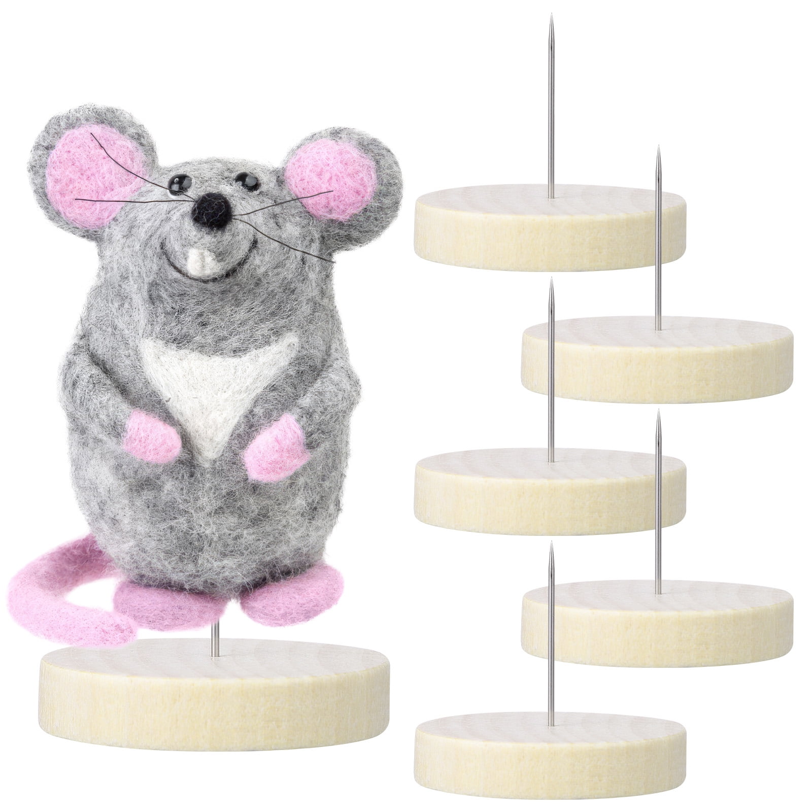 LITINKIMI Doll Display Stand Pink Wooden Metal 6Set 1.97X1.97X1.77In ...