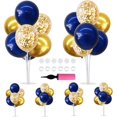 6 Set Navy Blue Gold Balloons Stand Balloon Centerpieces for Table ...