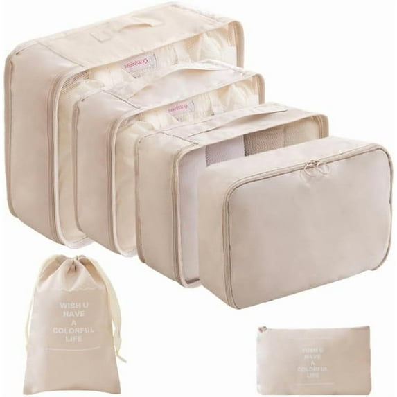 6 Set Packing Cubes for Travel, Luggage Organizers with Shoe & Toiletry ...
