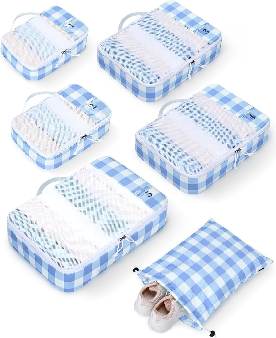 6 Set Packing Cubes for Travel Suitcase Organizer Bags for Luggage ...